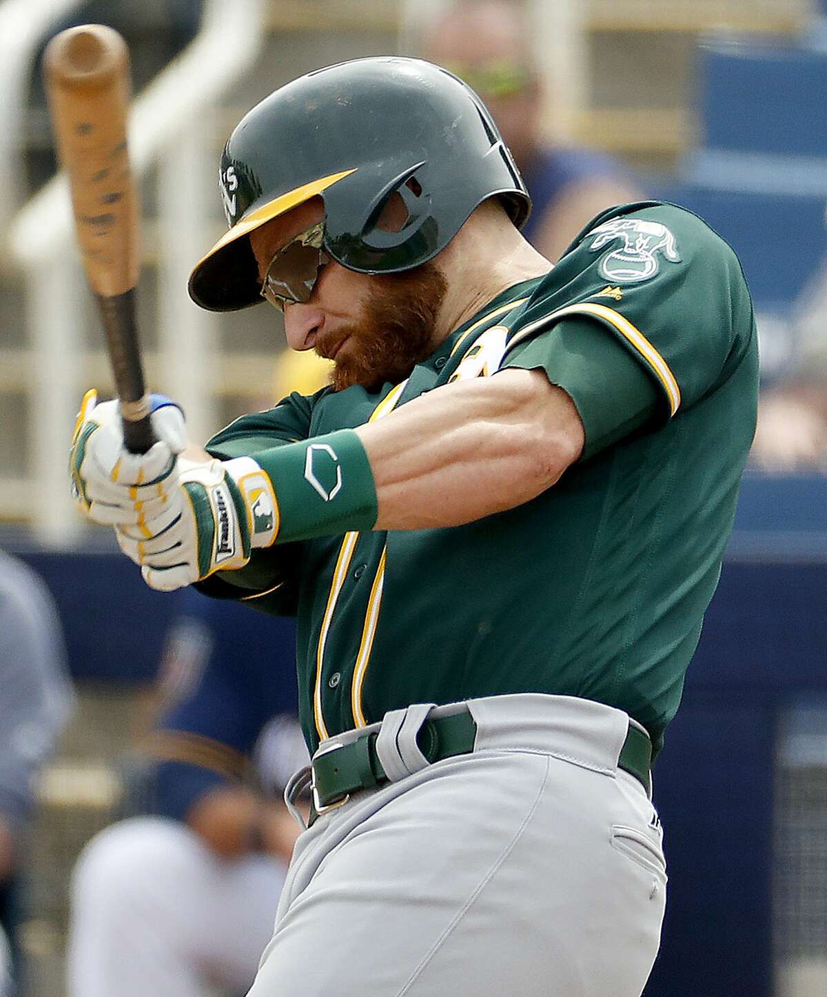 A’s Jonathan Lucroy turns catching into art form
