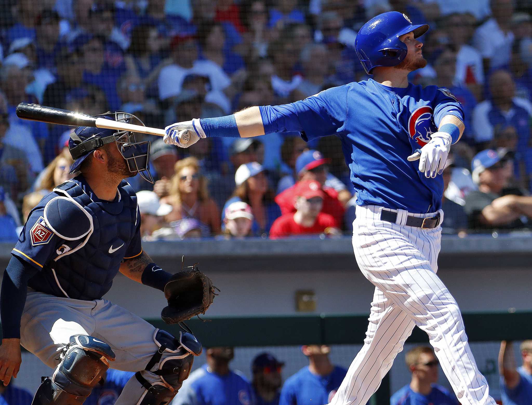 Cubs' Ian Happ homers on first pitch of season