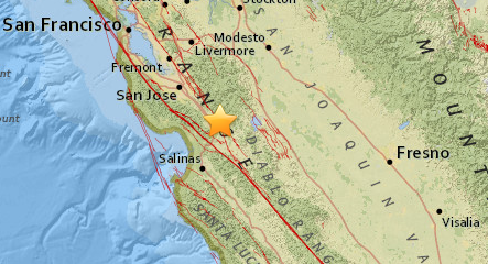 Three earthquakes strike south of San Jose