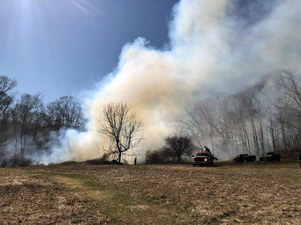 Firefighters battle brush fires in Derby, Seymour