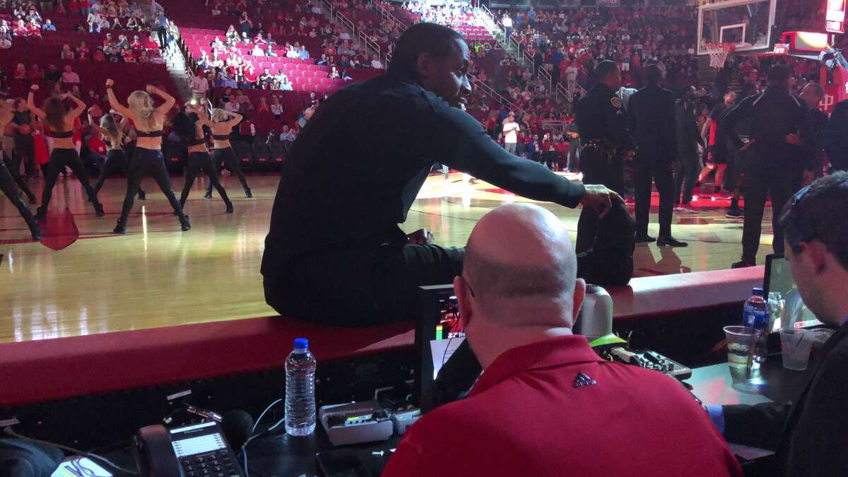 From the Desk Of: Houston Rockets announcer Matt Thomas' court side lair