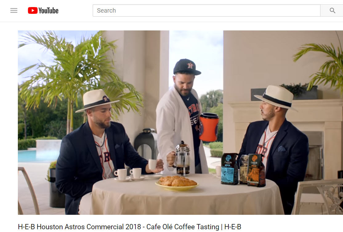 Springer, Correa and Altuve film H-E-B coffee commercial - and it's hilarious