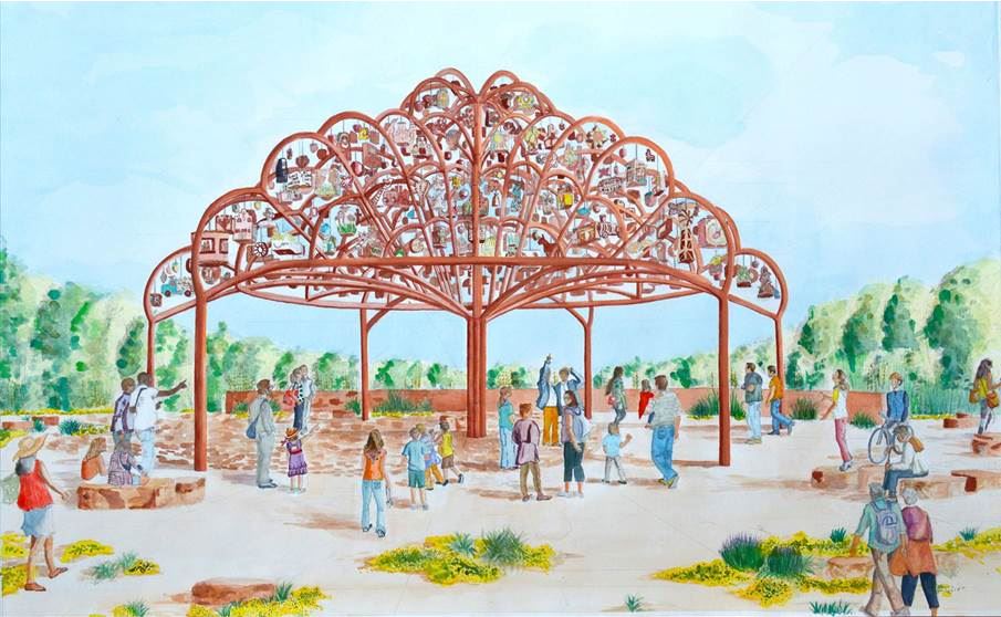 40-foot-tall sculpture near Mission Espada now under construction