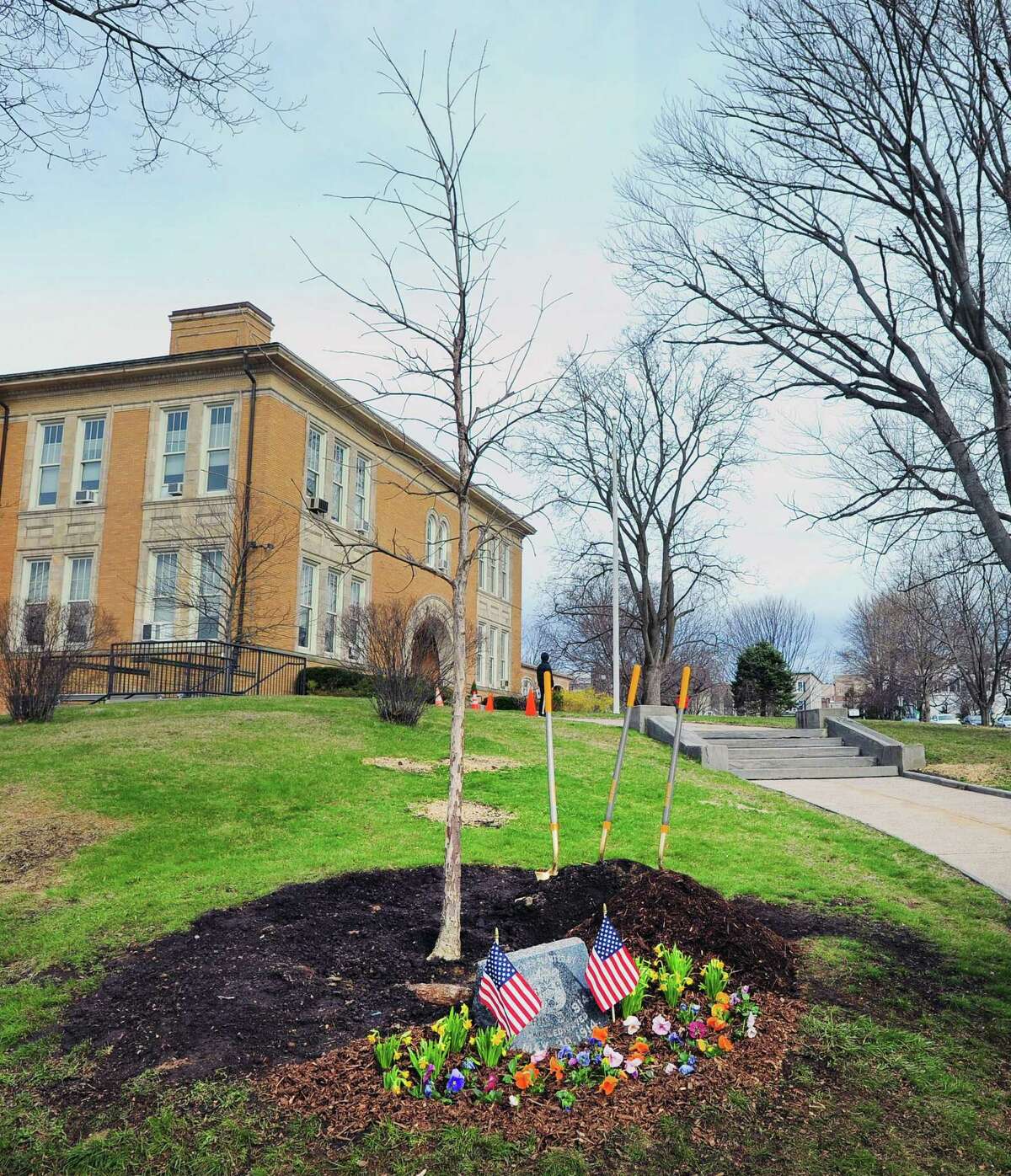 Civil War Memorial Rededicated with tree planting