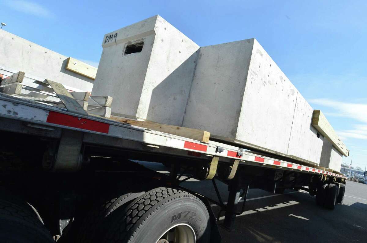 Floating docks trucked in