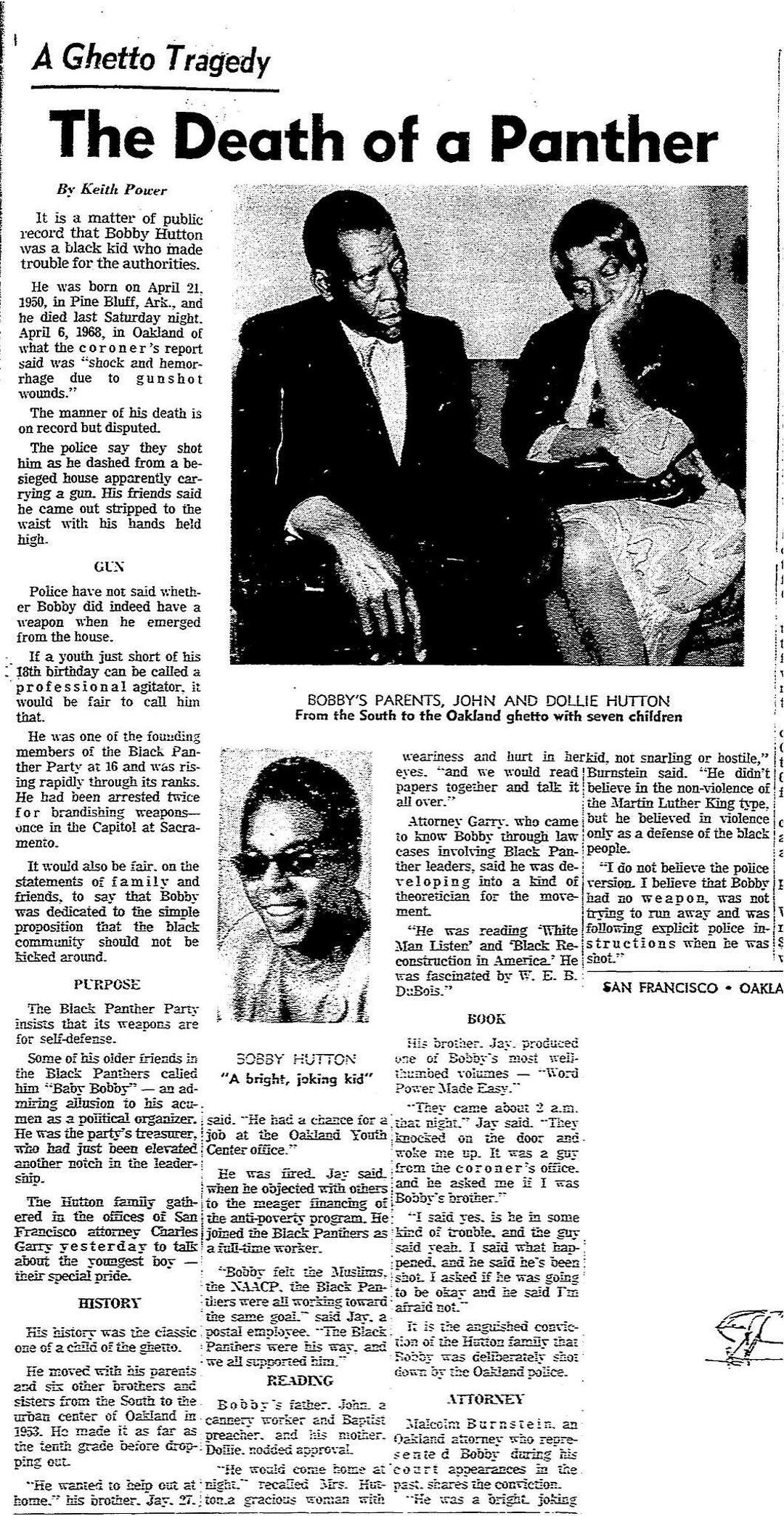 The death of a Black Panther: 50 years after Bobby Hutton’s killing