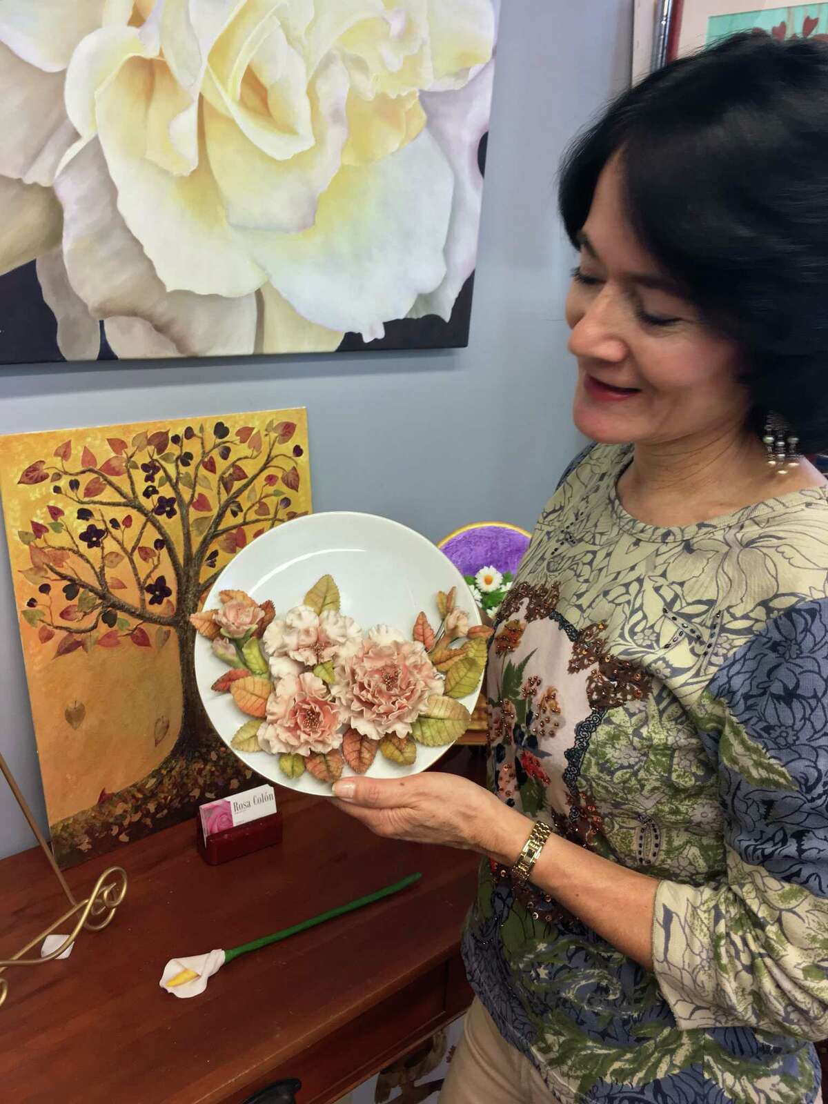 Stamford artist’s bold blooms pop on cold porcelain
