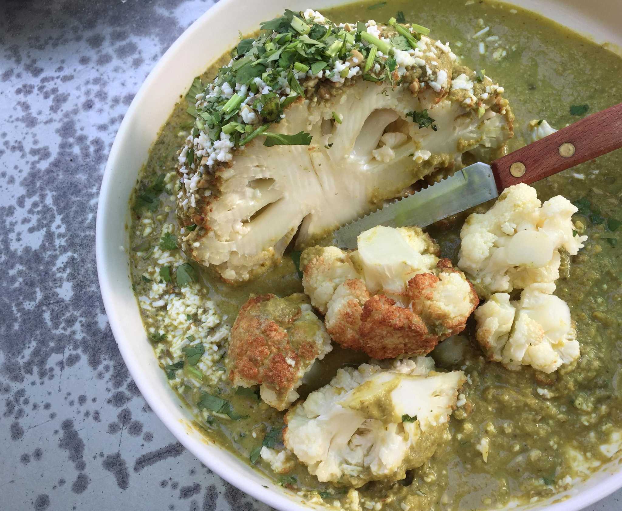 Roasted cauliflower gets Mexican twist with pipián mole at Chisme