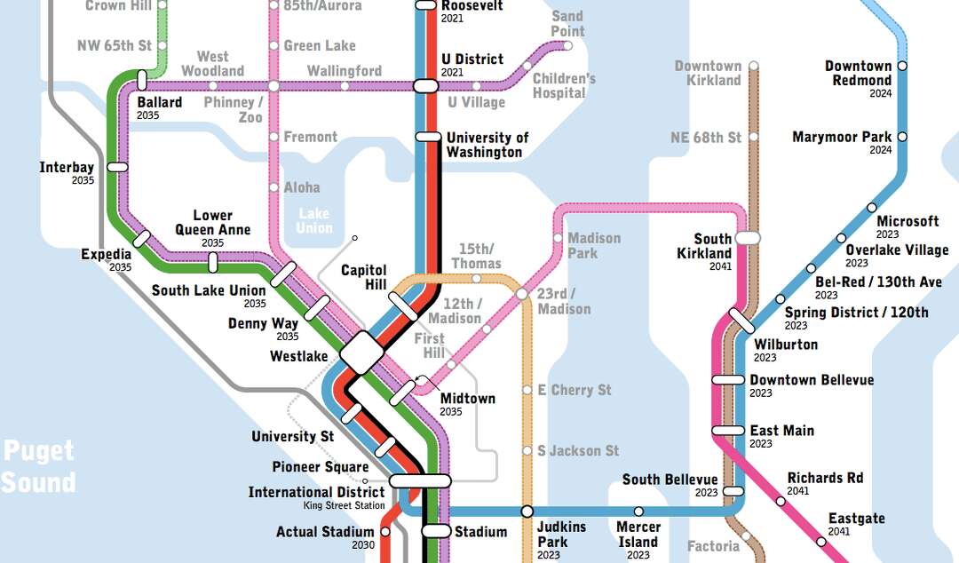 New light rail map shows transit Seattle only dreams of