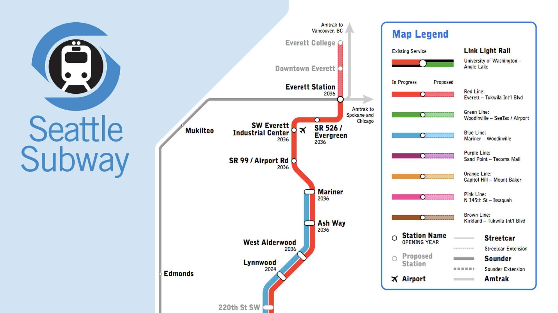 New light rail map shows transit Seattle only dreams of