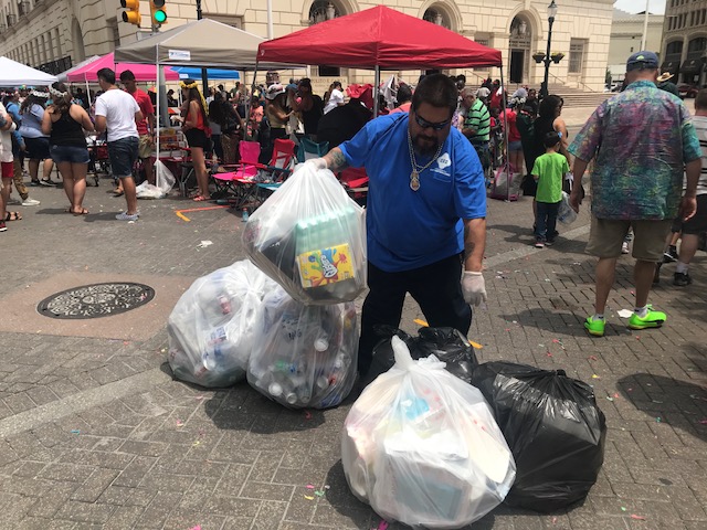 Battle of Flowers parade trash 2018