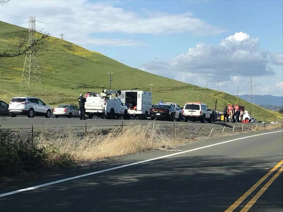 4 people injured after car hits CHP vehicle on east I-80