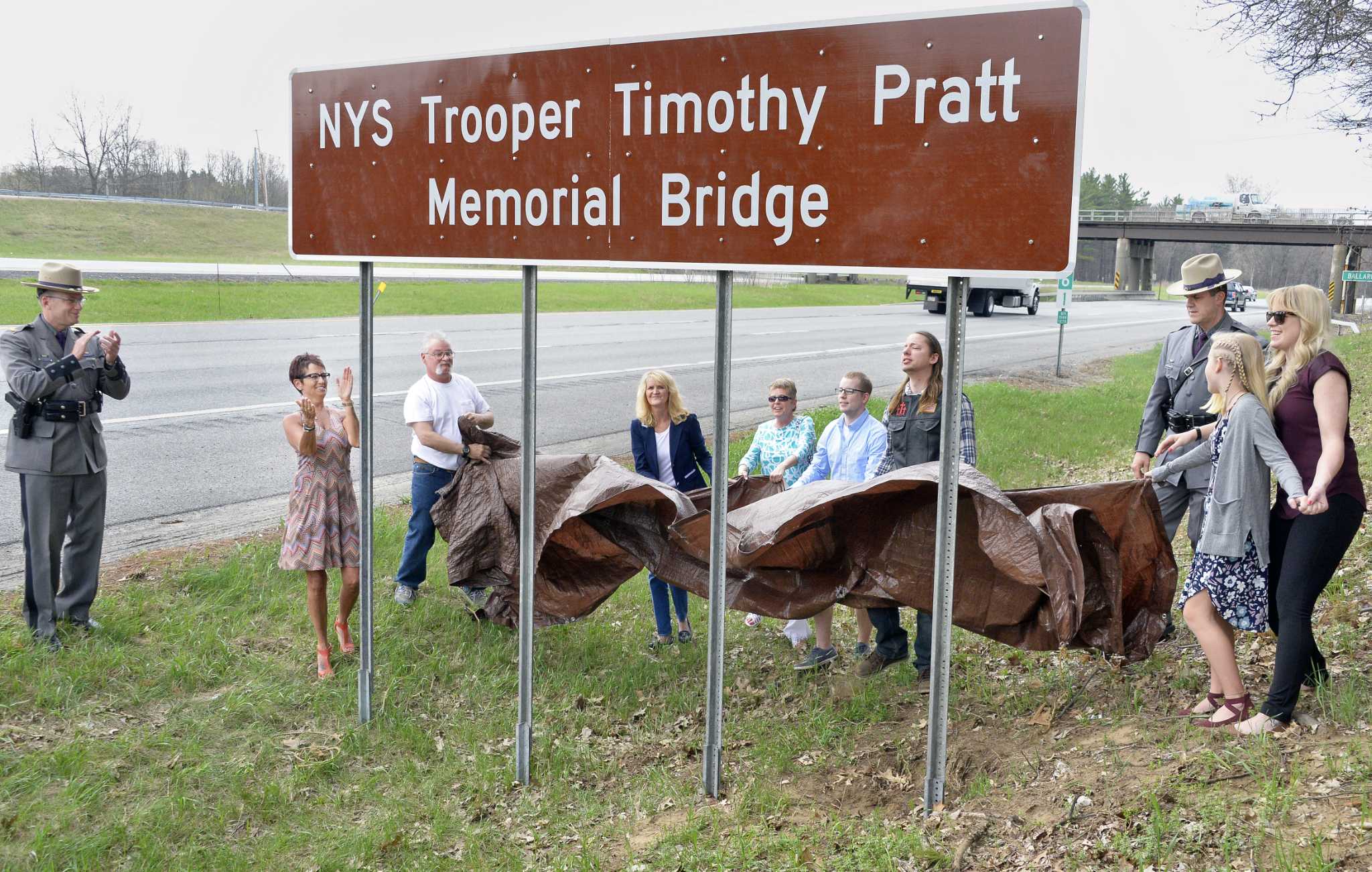 State Police dedicate bridge to Trooper Timothy Pratt