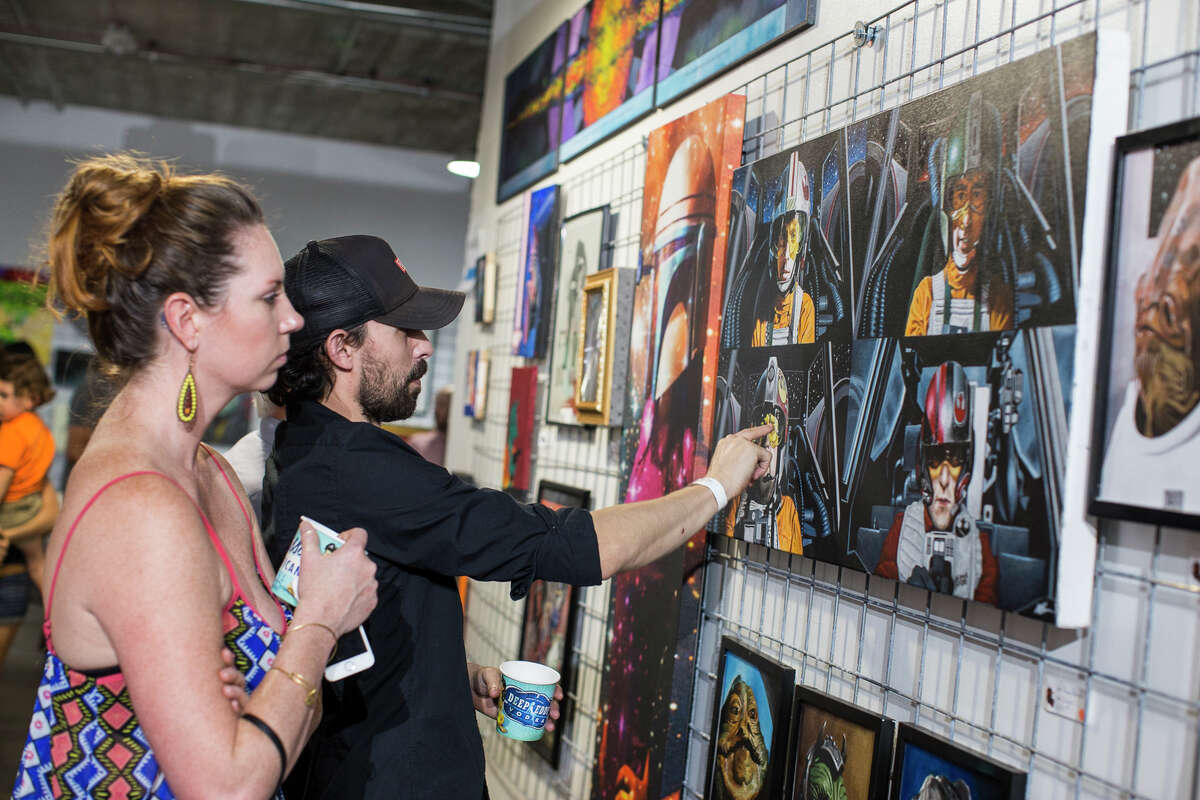 Houston artist pulls all-nighters to finish paintings for city's annual ...