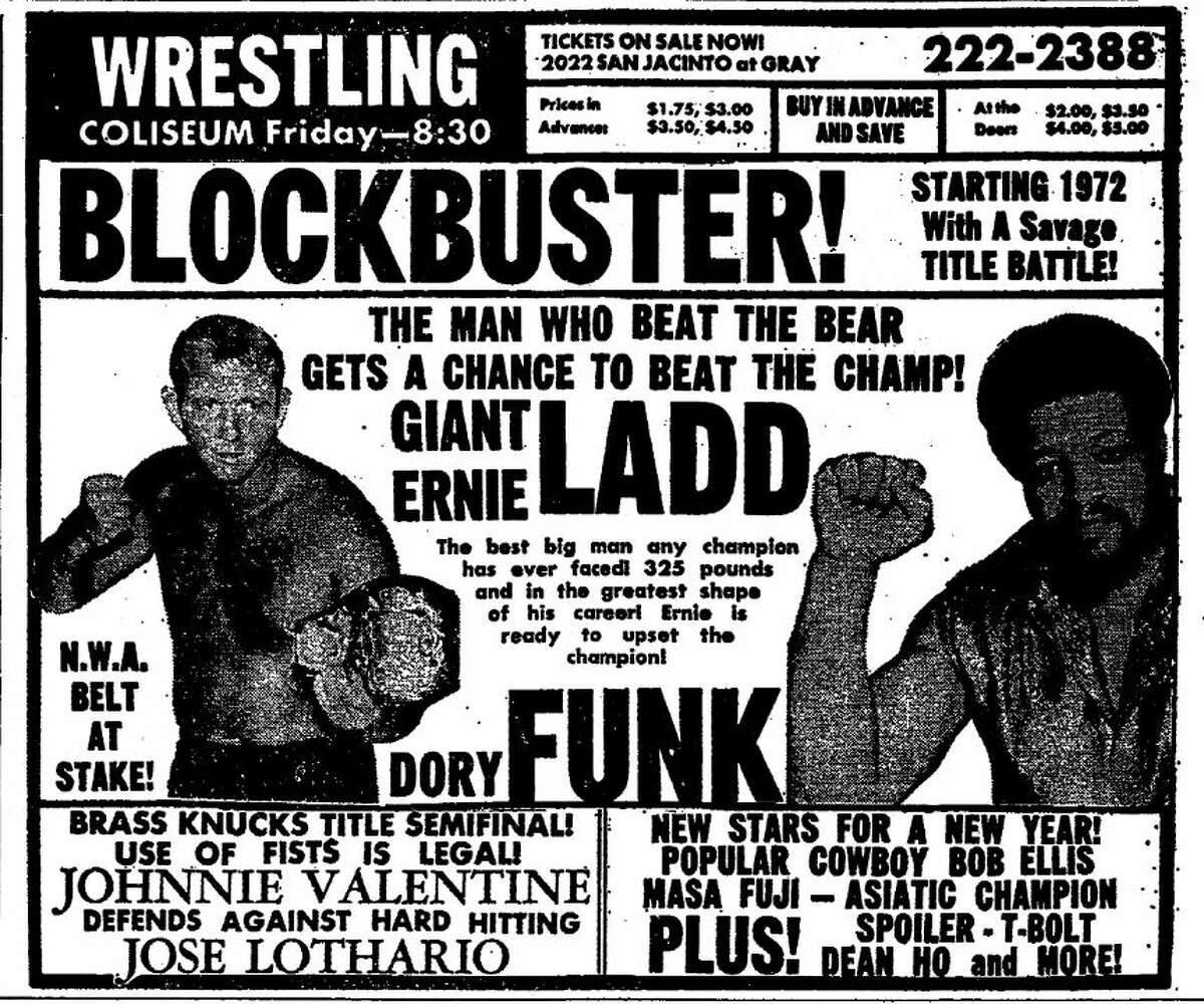 Houston wrestling advertisements capture crazy nights at the Sam ...