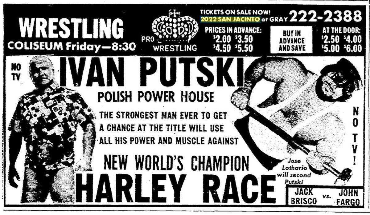 Houston wrestling advertisements capture crazy nights at the Sam ...
