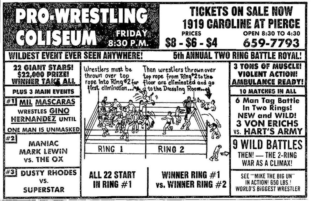 Houston wrestling advertisements capture crazy nights at the Sam ...