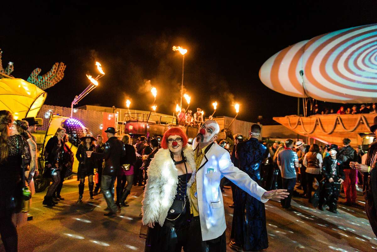 Burning Man art car at steampunk dance party