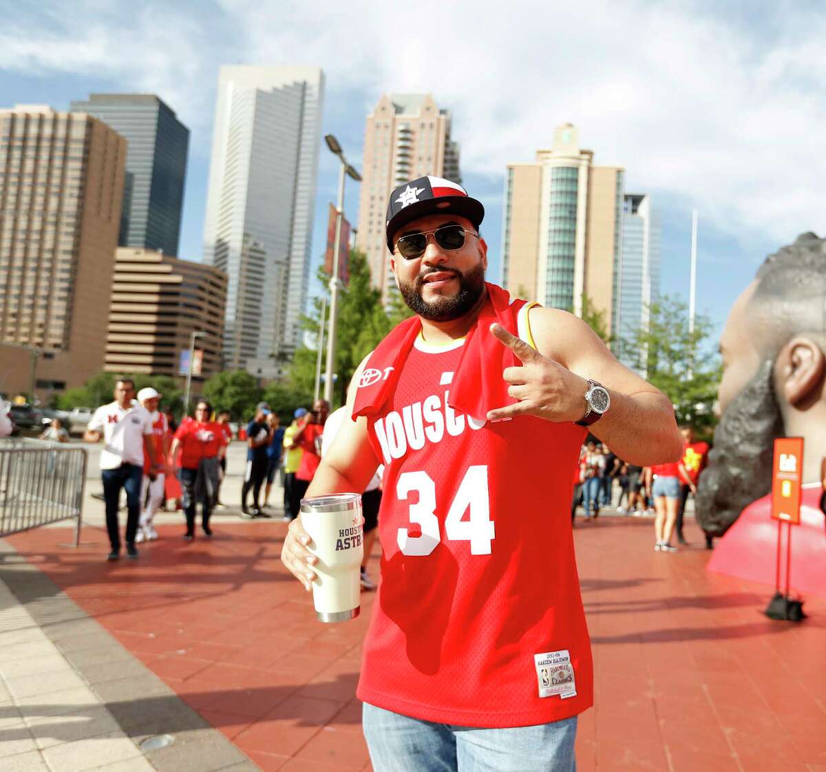 Celebrities at Game 1 of Rockets-Warriors series
