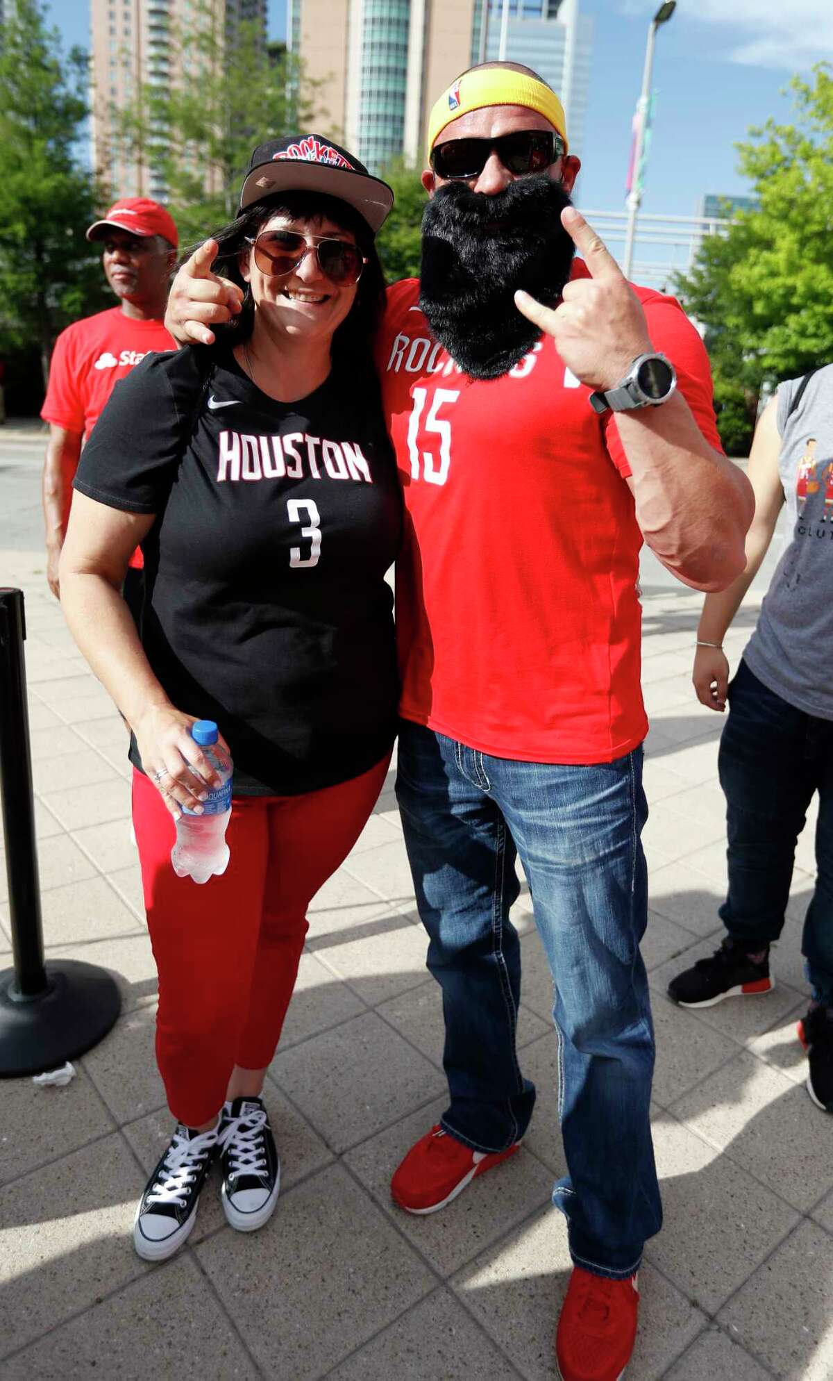 Celebrities at Game 1 of Rockets-Warriors series