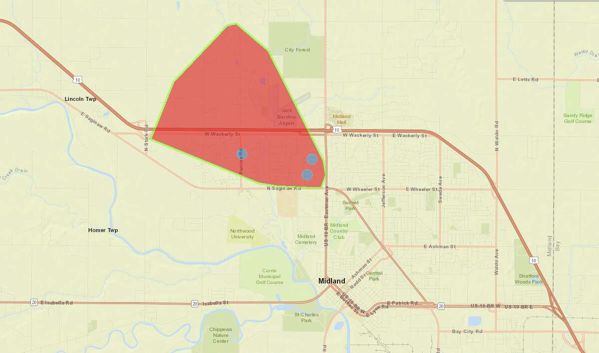 More than 1,200 without power in Midland County