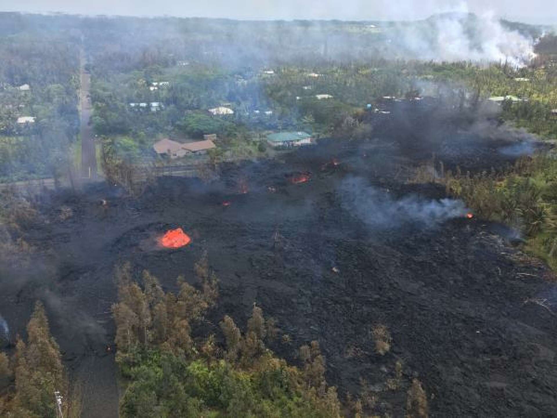 Before and after images show fiery path of Kilauea volcano
