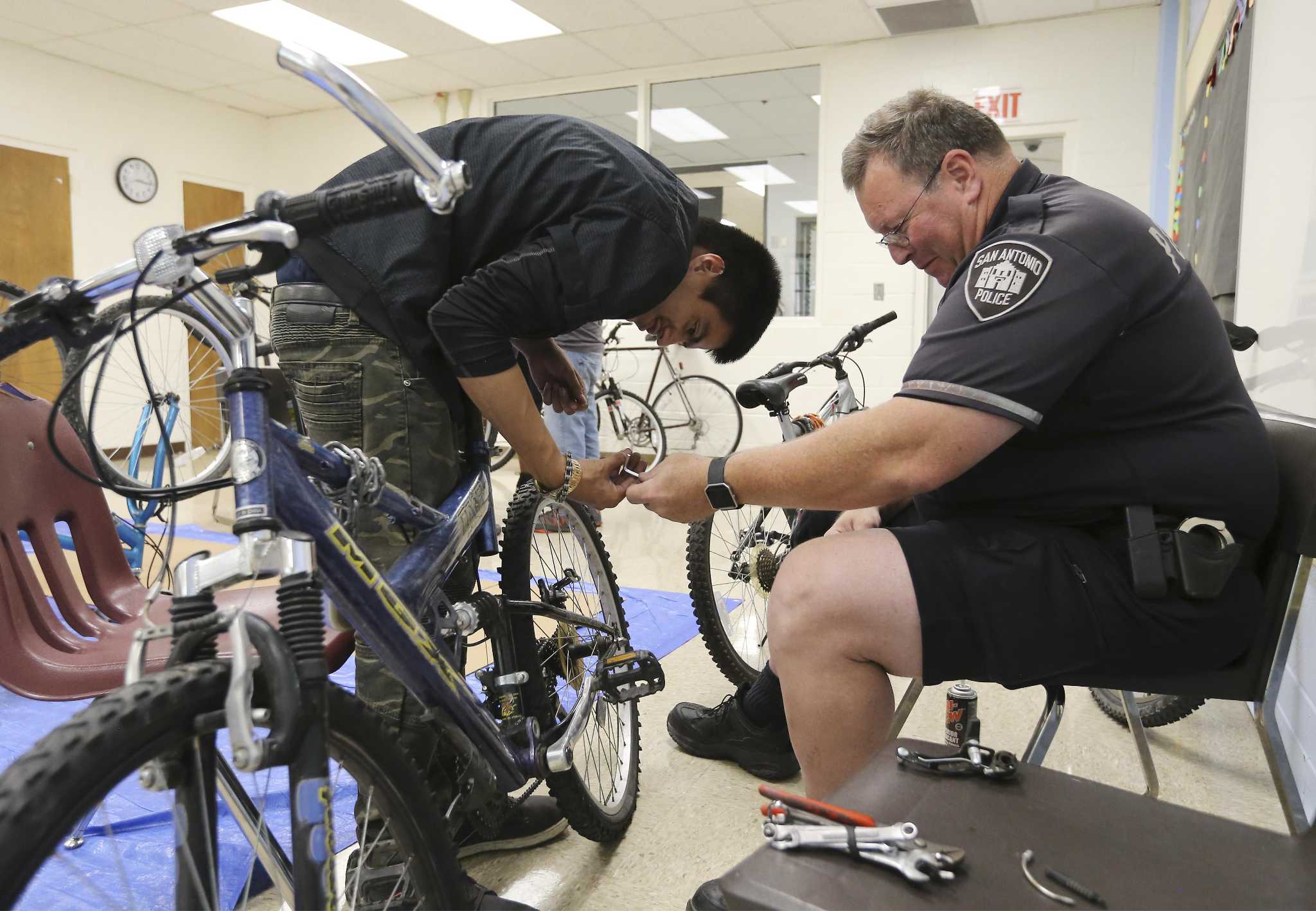 SAPD bike officers teach mechanics to special needs students