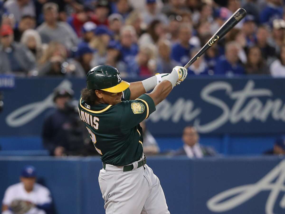 A’s Khris Davis has Grade 1 groin strain, DL decision to come Wednesday