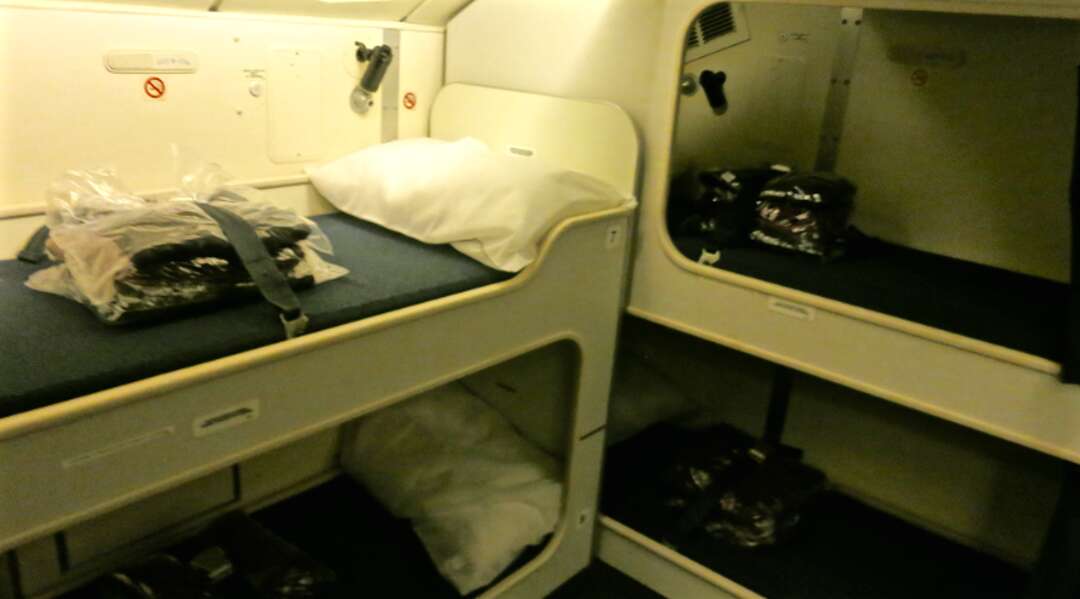Where pilots and flight attendants sleep on long flights