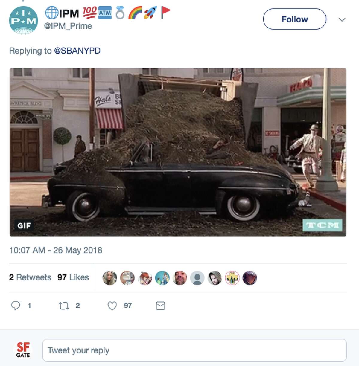 'A dump on an SFPD patrol car': Group tweets photo of cop car with what ...