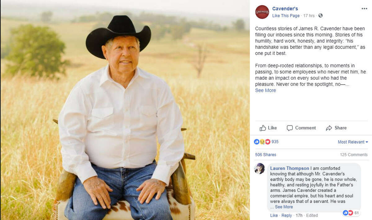Cavender's founder, Texas icon dies at the age of 87