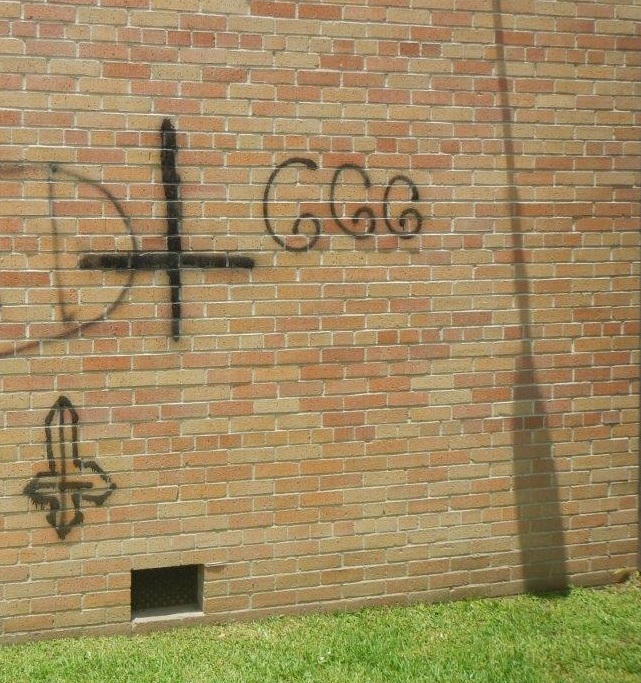 Local church vandalized with satanic symbol