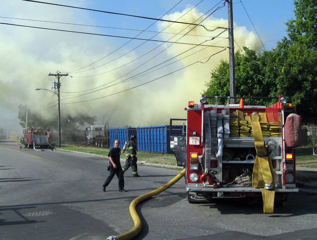 Fire strikes metals factory in blazing heat