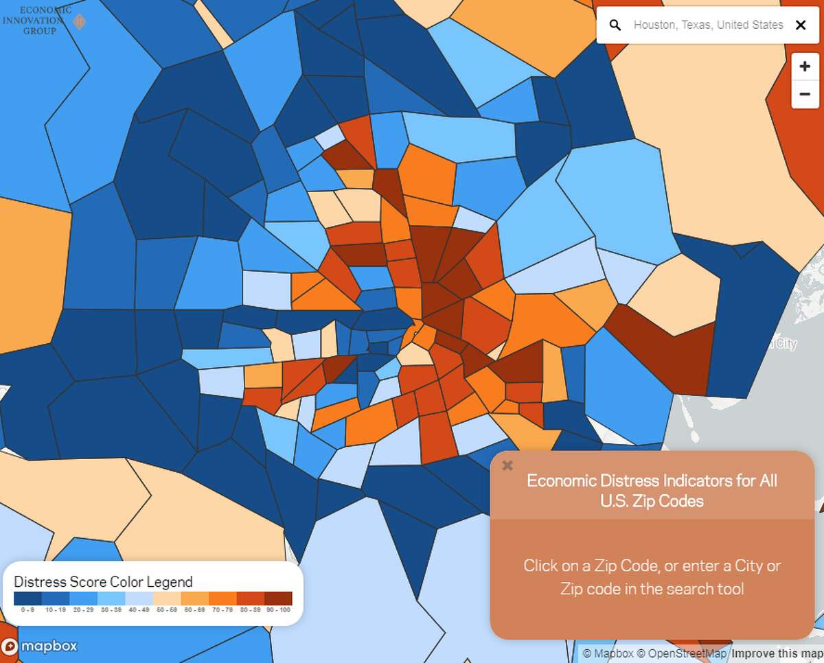 Map plots Houston's most economically distressed areas