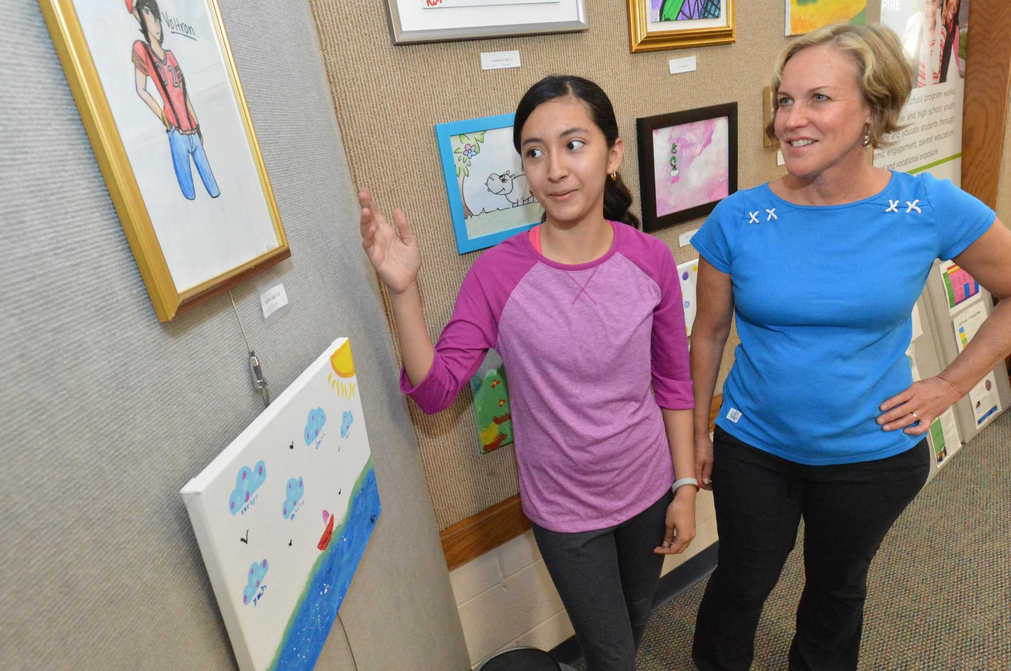 ASPIRE students open their first art show at Norwalk Public Library