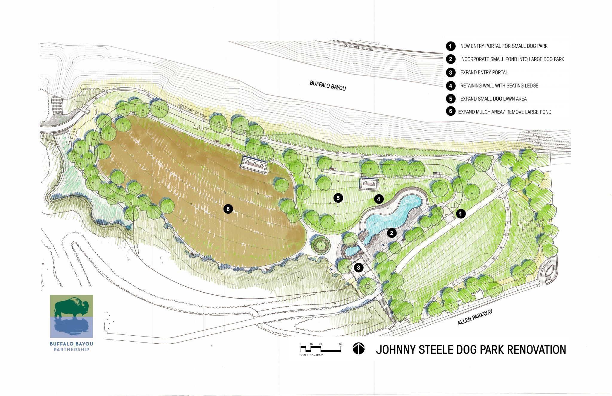 Johnny Steele Dog Park inside Buffalo Bayou Park reopens for first time ...