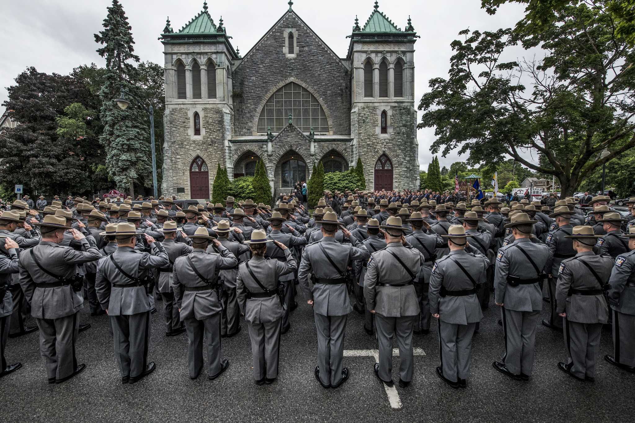 Troopers salute fallen colleague at Friday funeral