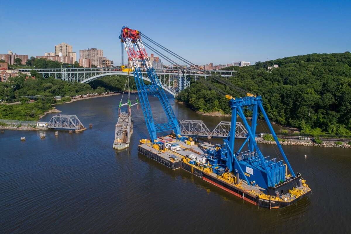Video: Amtrak uses massive crane to move railroad bridge