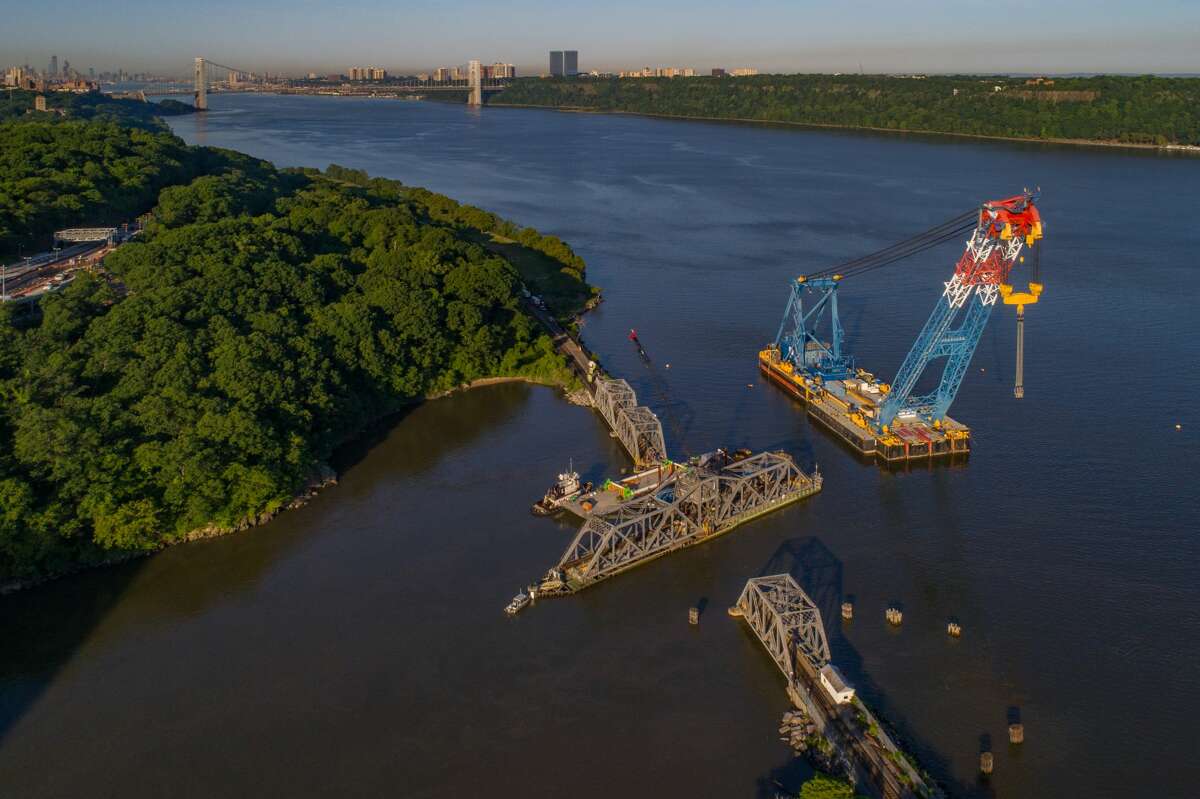 Video: Amtrak uses massive crane to move railroad bridge