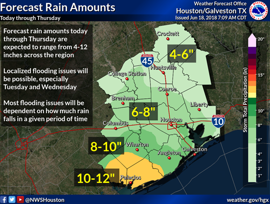 Tropical disturbance moving into Texas, bringing rain