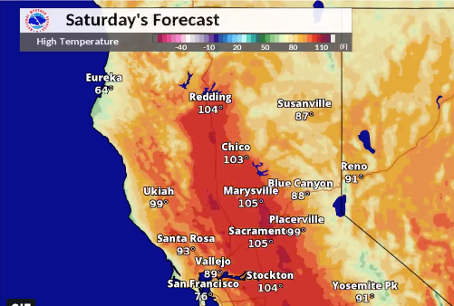 Here's where triple-digit heat will hit in California over the weekend