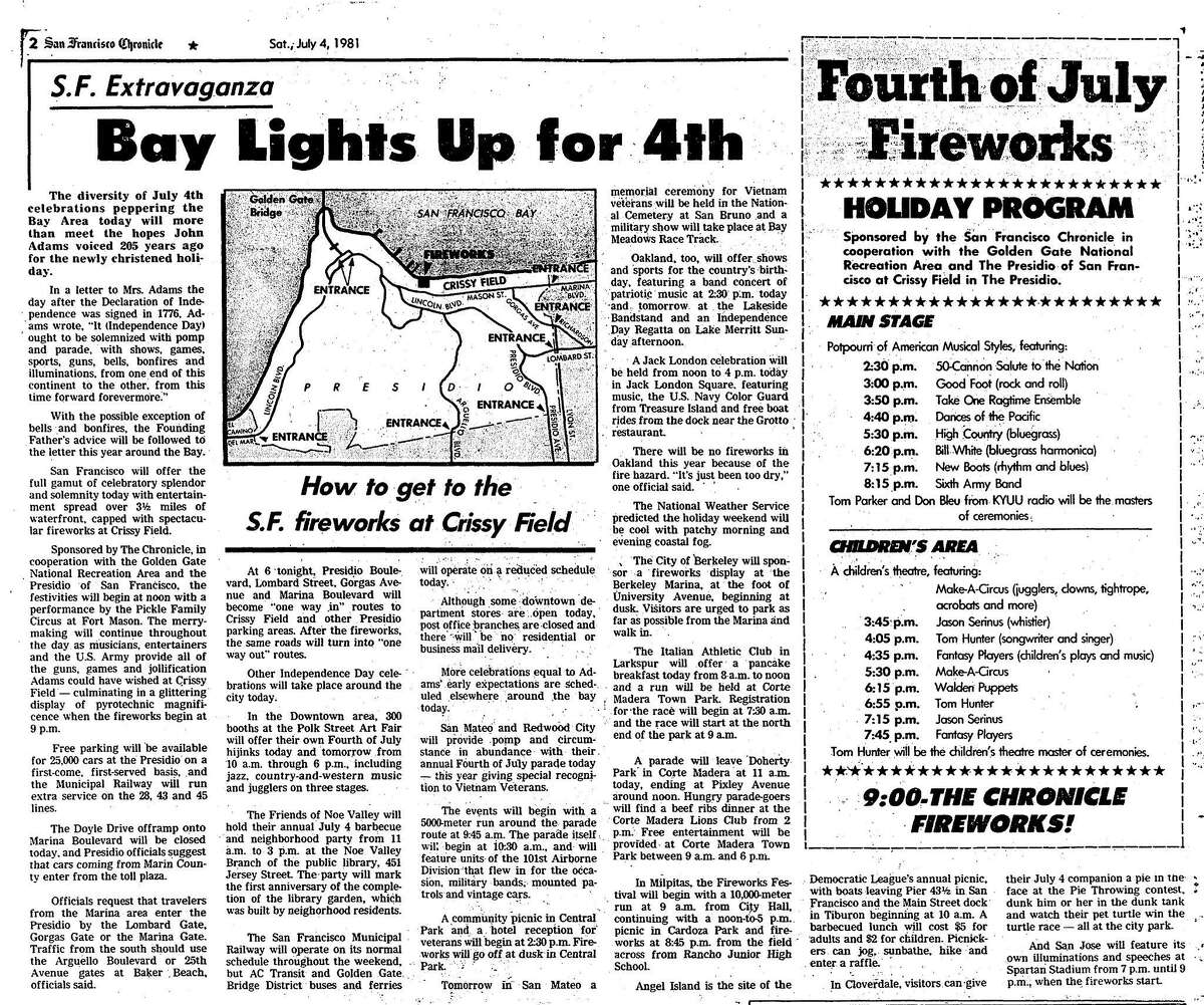 Six decades of SF Fourth of July photos, from fireworks to fog-outs