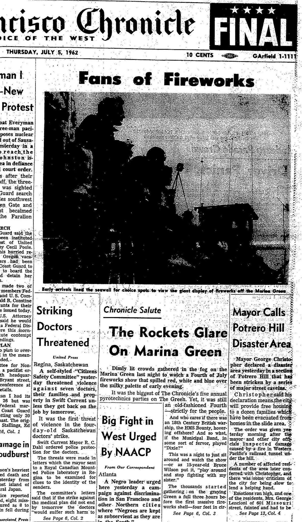 Six decades of SF Fourth of July photos, from fireworks to fog-outs