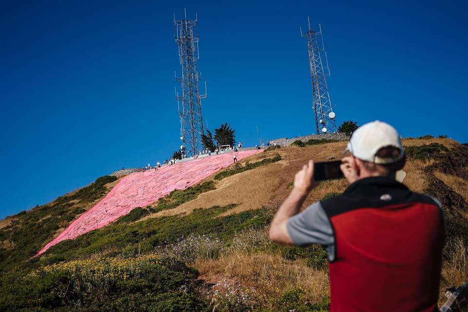 Pink triangle installation, Dyke March kick Pride weekend into full gear