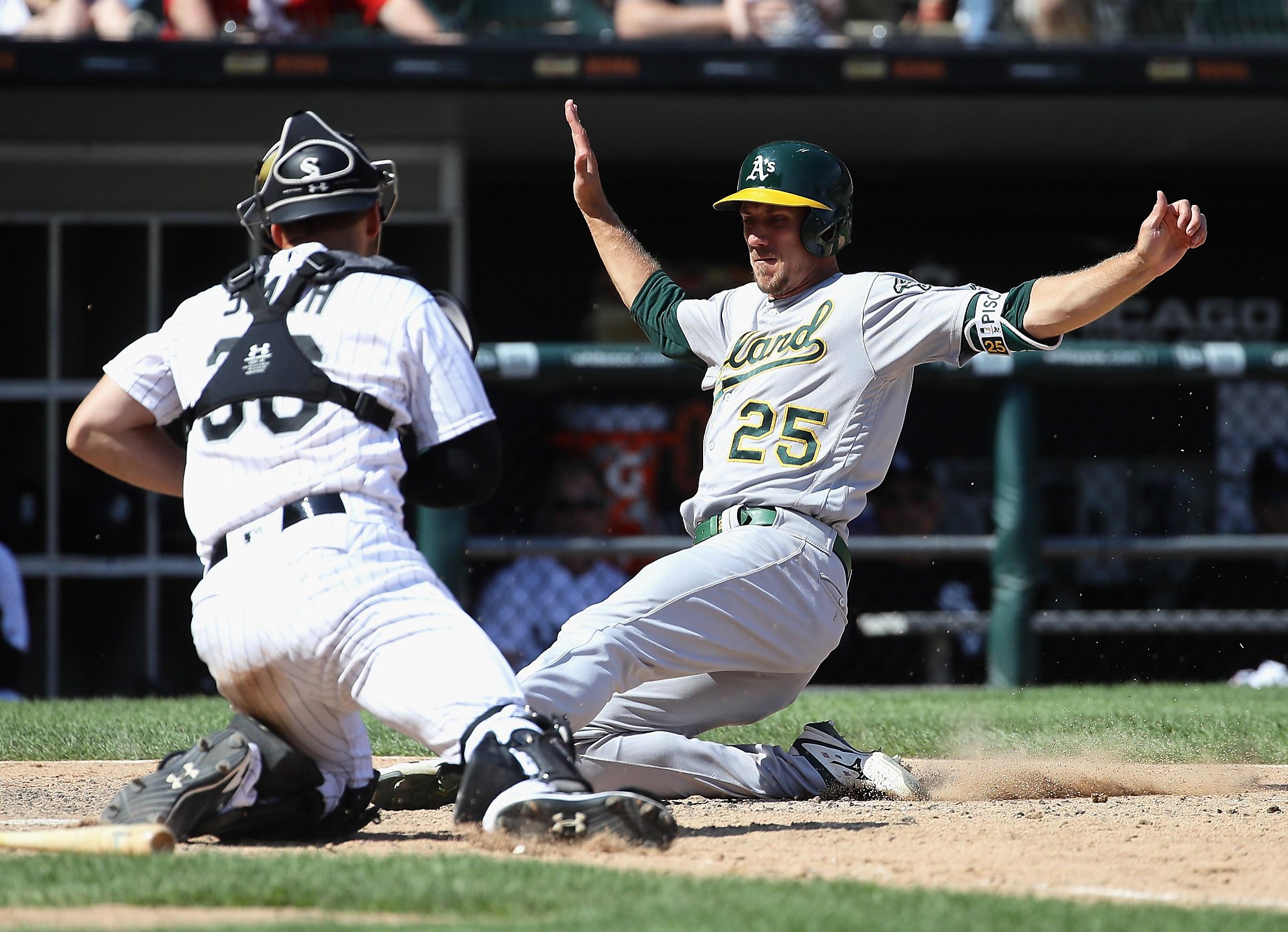 Nick Martini’s first big-league hit makes A’s winners in his hometown