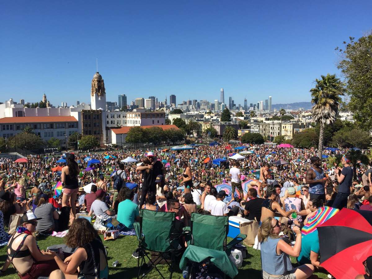Has Dolores Park ever been so crowded? Piles of trash left behind over ...