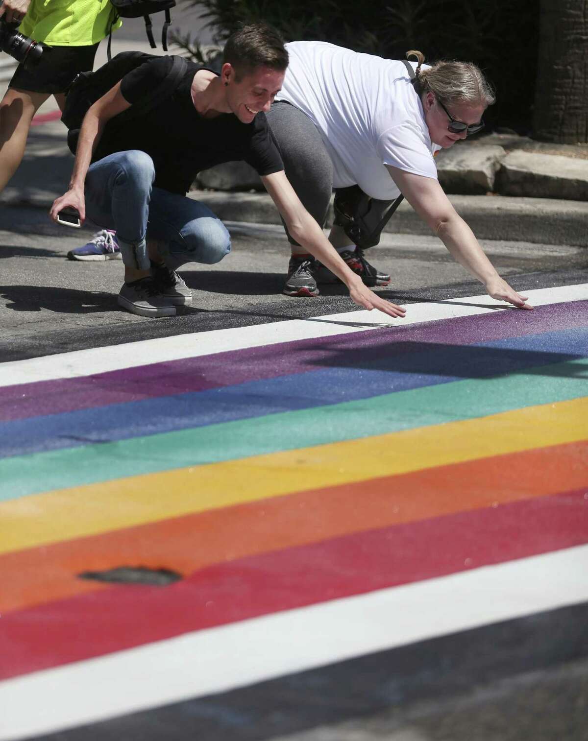 City installs LGBTQ-themed crosswalk
