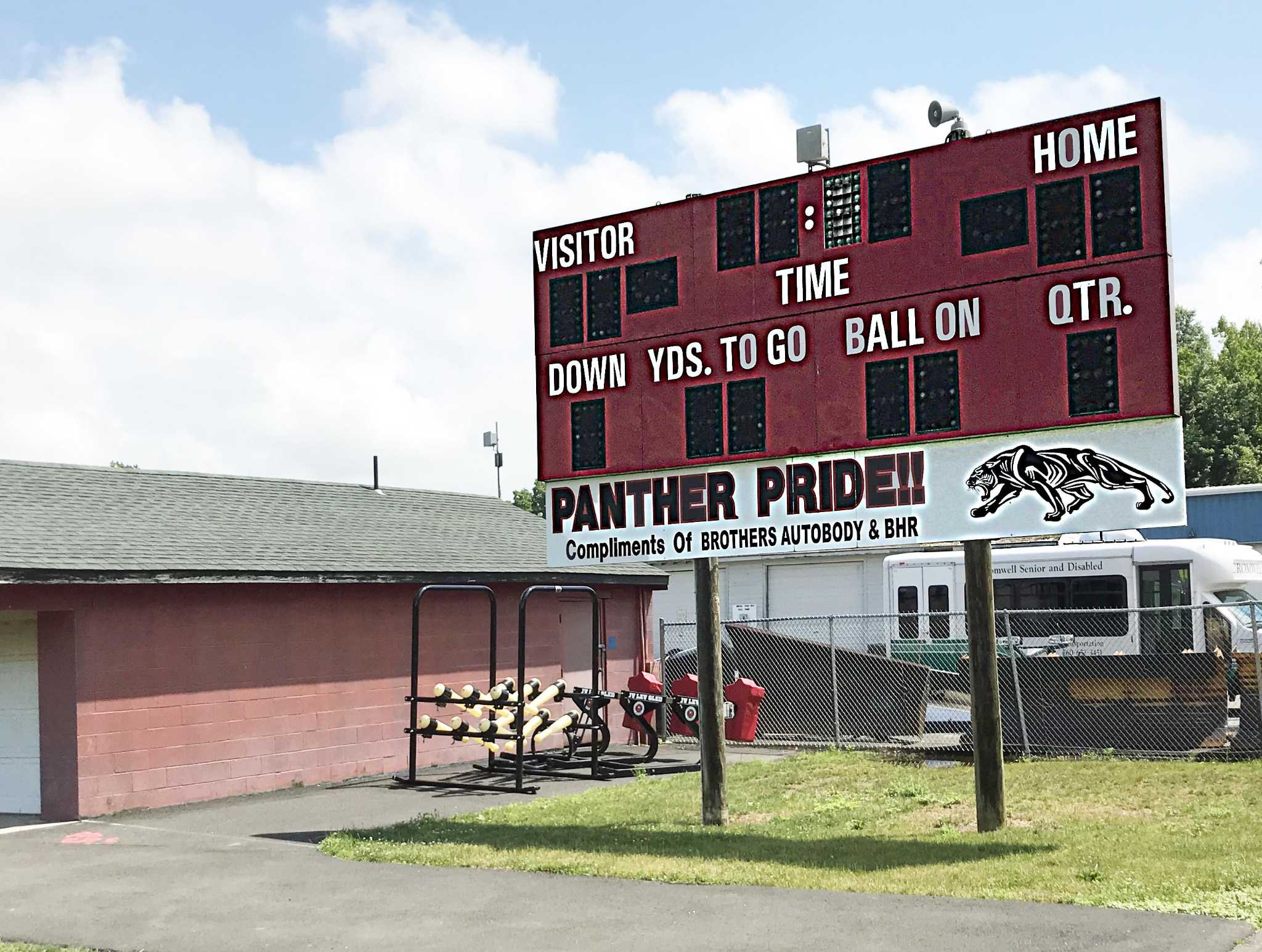 $65,000 scoreboard going up at Cromwell park; can also serve as movie ...