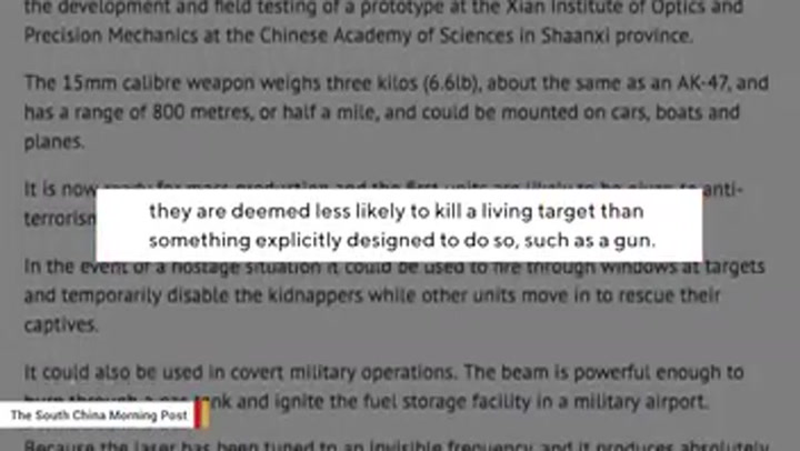 Is China's new silent, flesh-frying laser rifle total BS?
