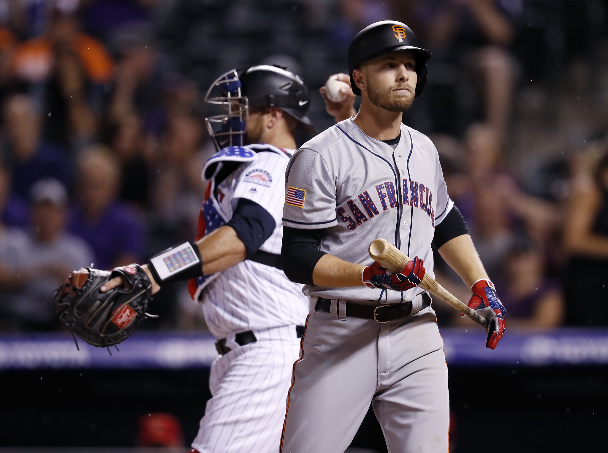 Giants might have Austin Slater play infield to boost righty presence